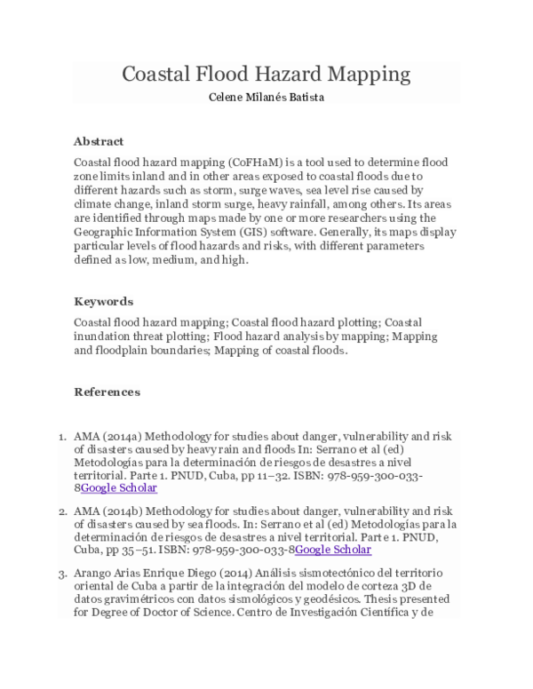 (PDF) Coastal Flood Hazard Mapping