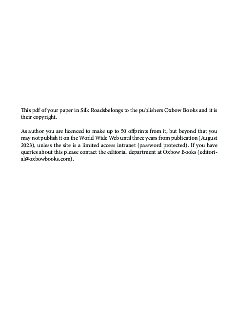 (PDF) "Flying Cash:" Credit Instruments on the Silk Roads