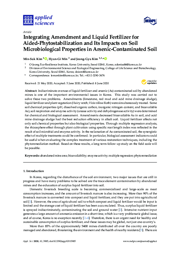 (PDF) Integrating Amendment and Liquid Fertilizer for Aided ...