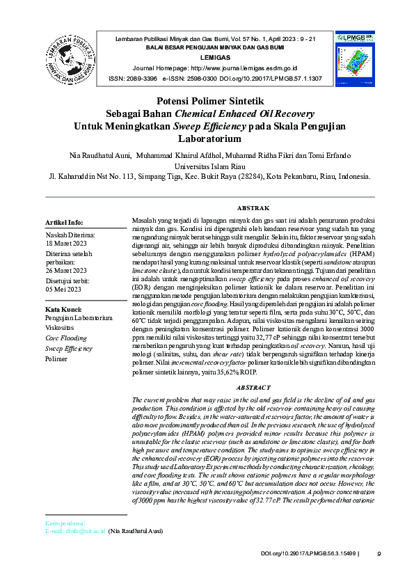 (PDF) Potensi Polimer Sintetik Sebagai Bahan Chemical Enhaced Oil ...