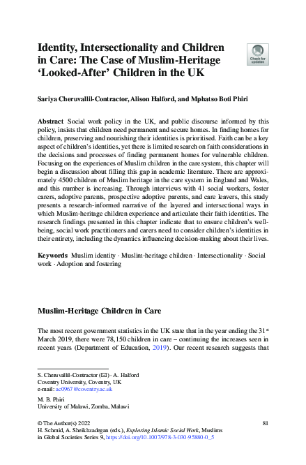 (PDF) Identity, Intersectionality and Children in Care: The Case of ...