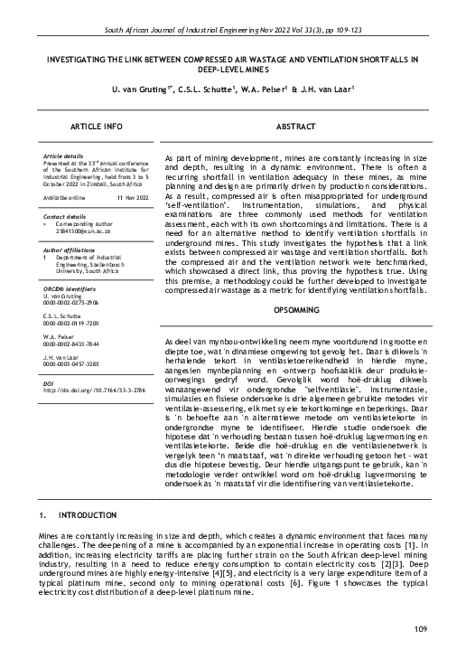 (PDF) Investigating the Link Between Compressed Air Wastage and ...
