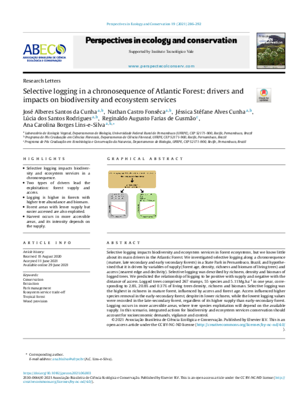 (PDF) Selective logging in a chronosequence of Atlantic Forest: drivers ...