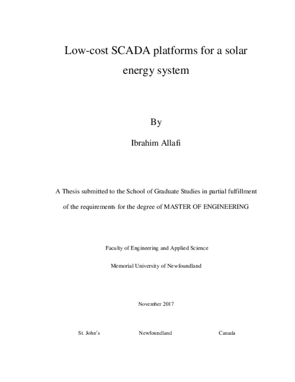 (PDF) Low-cost SCADA platforms for a solar energy system