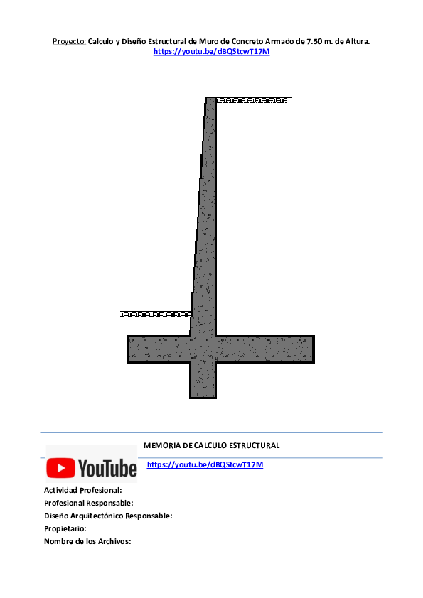 (PDF) MEMORIA DE CALCULO DE MURO CONCRETO ARMADO (PDF) MEMORIA DE CALCULO DE MURO CONCRETO ARMADO