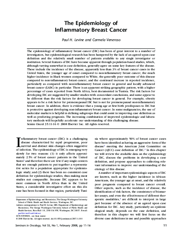(PDF) The Epidemiology of Inflammatory Breast Cancer