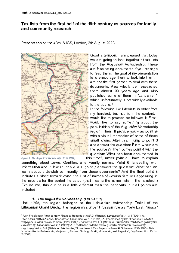 (PDF) Tax lists from the first half of the 19th century as sources for ...