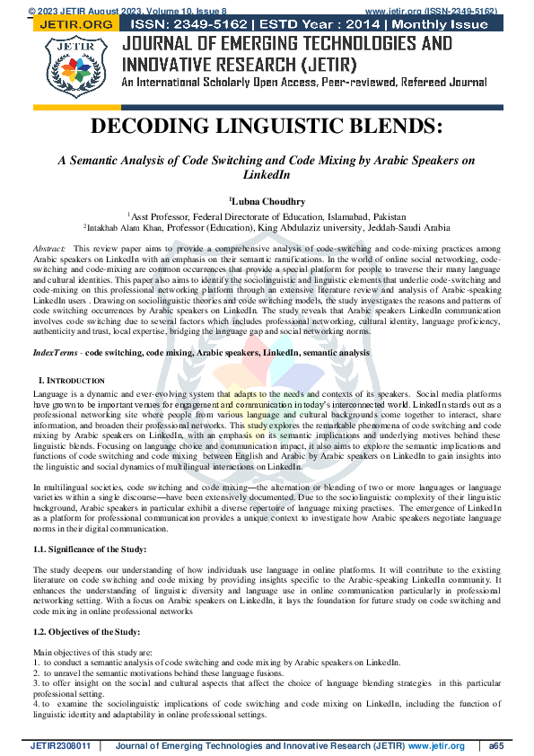 Pdf Decoding Linguistic Blends A Semantic Analysis Of Code Switching And Code Mixing By