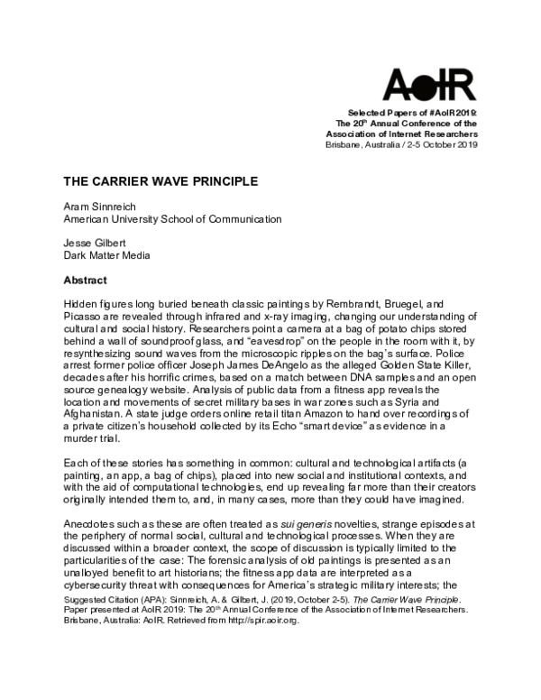 The Carrier Wave Principle