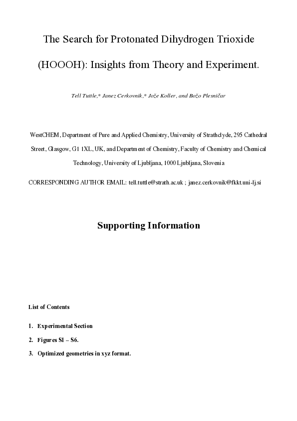 (PDF) The Search for Protonated Dihydrogen Trioxide (HOOOH): Insights ...