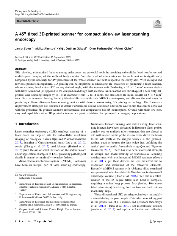 (PDF) A 45° tilted 3D-printed scanner for compact side-view laser ...