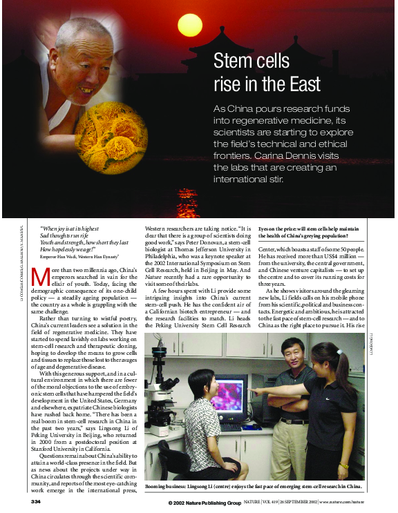 (PDF) Stem cells rise in the East