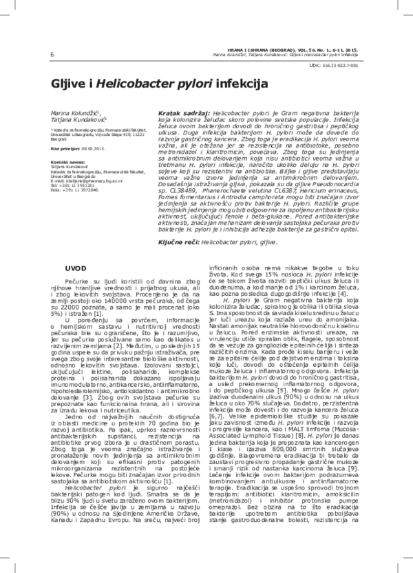 (PDF) Fungi and Helicobacter pylori infection