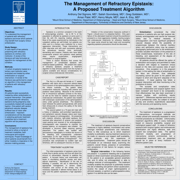 Pdf The Management Of Refractory Epistaxis A Proposed Treatment Algorithm Aman Patel