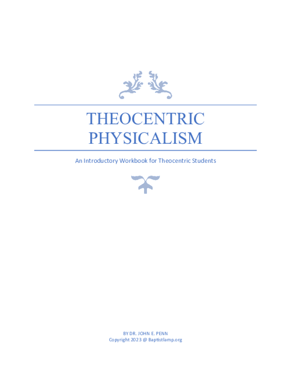 (DOC) An Introductory Workbook for Theocentric Students: First Semester ...