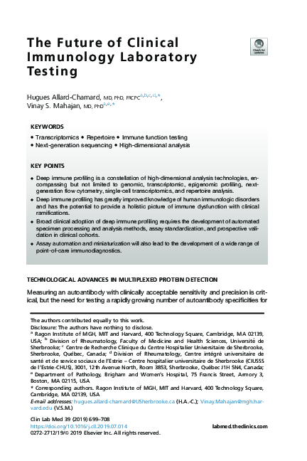 (PDF) The Future of Clinical Immunology Laboratory Testing