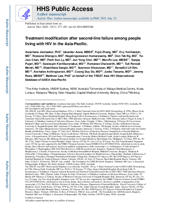 (PDF) Treatment Modification after Second-Line Failure among People ...