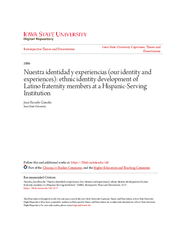 (PDF) Nuestra identidad y experiencias (our identity and experiences ...