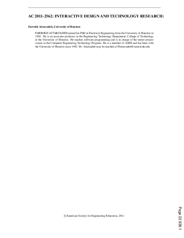 (PDF) Interactive Design and Technology Research