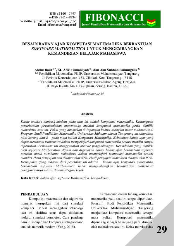 (PDF) Desain Bahan Ajar Komputasi Matematika Berbantuan Software Mathematica Untuk Mengembangkan ...