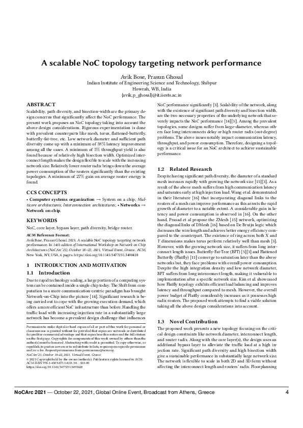 (PDF) A scalable NoC topology targeting network performance