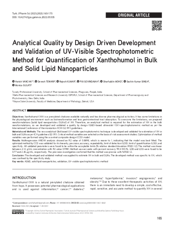 Pdf Analytical Quality By Design Driven Development And Validation Of Uv Visible