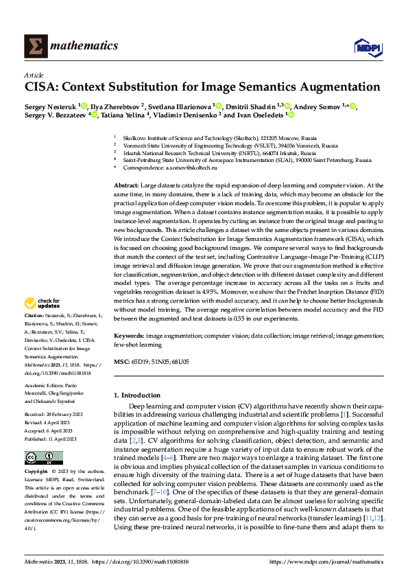 (PDF) CISA: Context Substitution for Image Semantics Augmentation