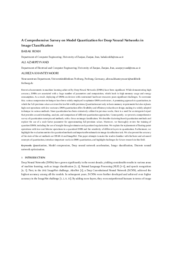 (PDF) A Comprehensive Survey on Model Quantization for Deep Neural Networks