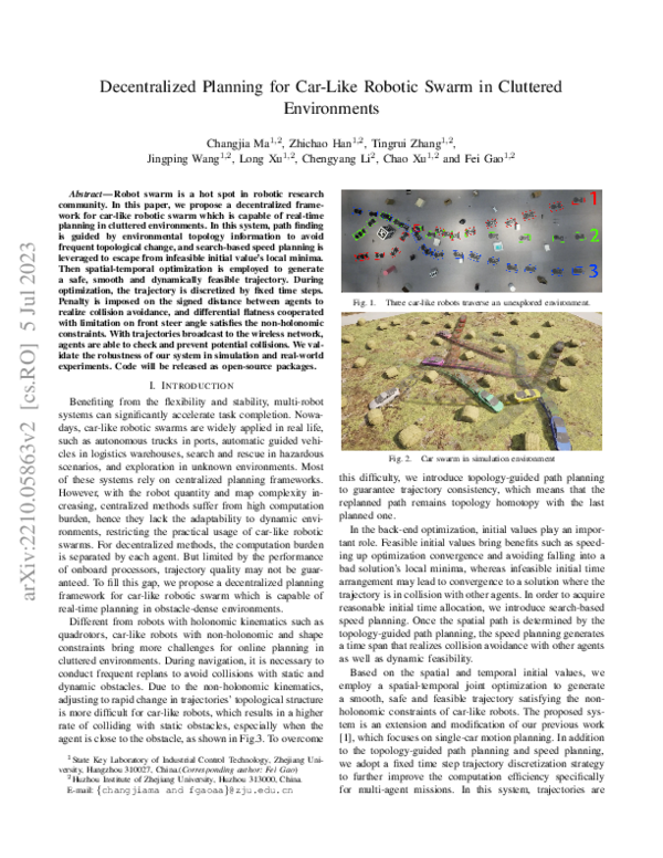 (PDF) Decentralized Planning for Car-Like Robotic Swarm in Unstructured Environments