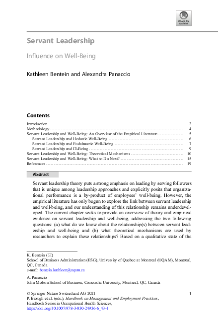 (PDF) Servant Leadership