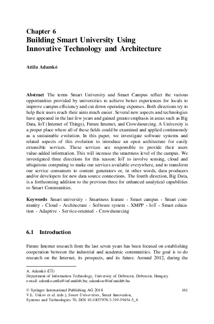 (PDF) Building Smart University Using Innovative Technology and Architecture