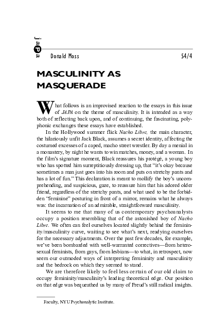 (PDF) Masculinity as Masquerade