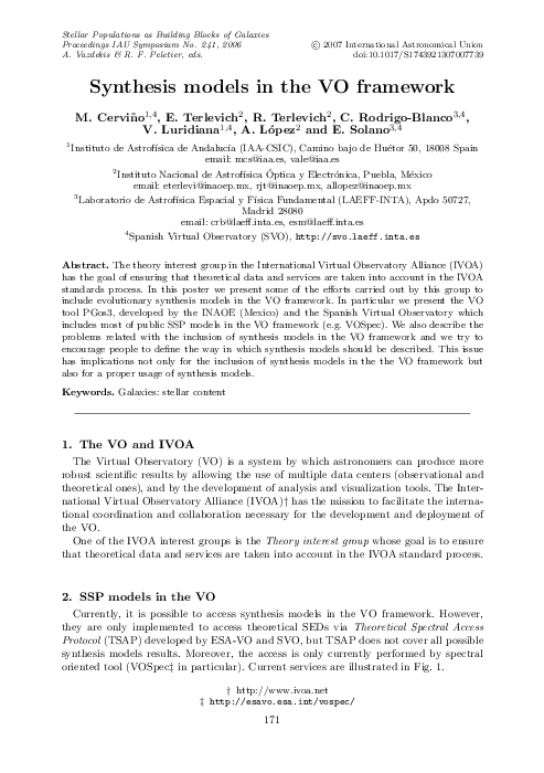 (PDF) Synthesis models in the VO framework