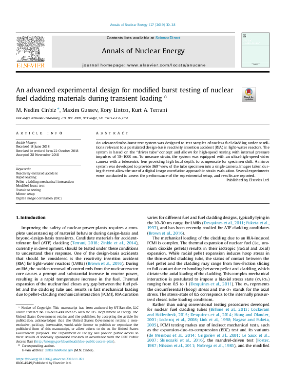 (PDF) An advanced experimental design for modified burst testing of ...