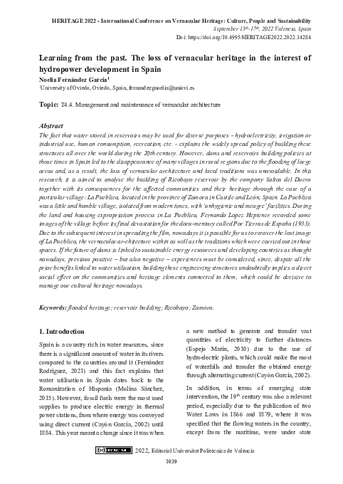 (PDF) Learning from the past. The loss of vernacular heritage in the interest of hydropower ...