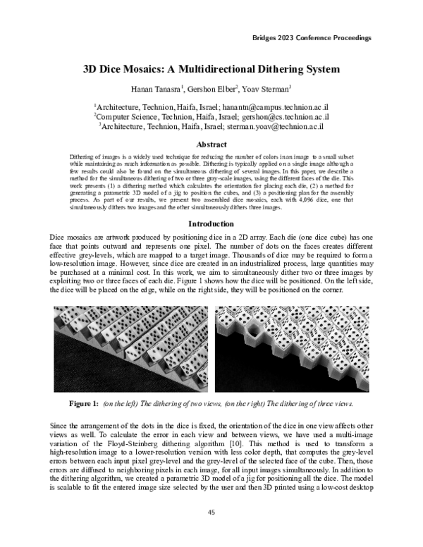 (PDF) 3D Dice Mosaics: A Multidirectional Dithering System