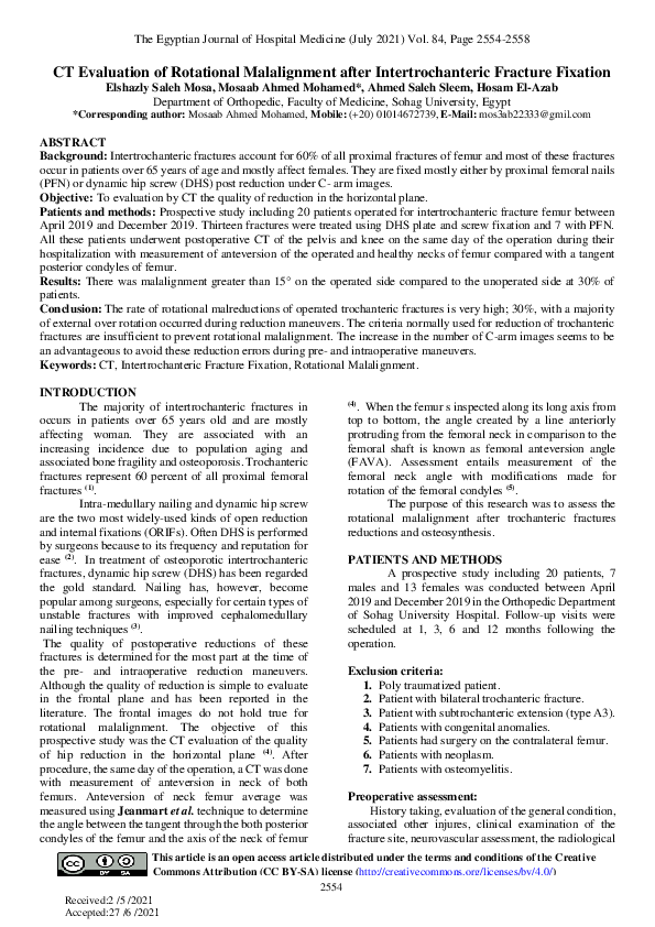 (PDF) CT Evaluation of Rotational Malalignment after Intertrochanteric ...