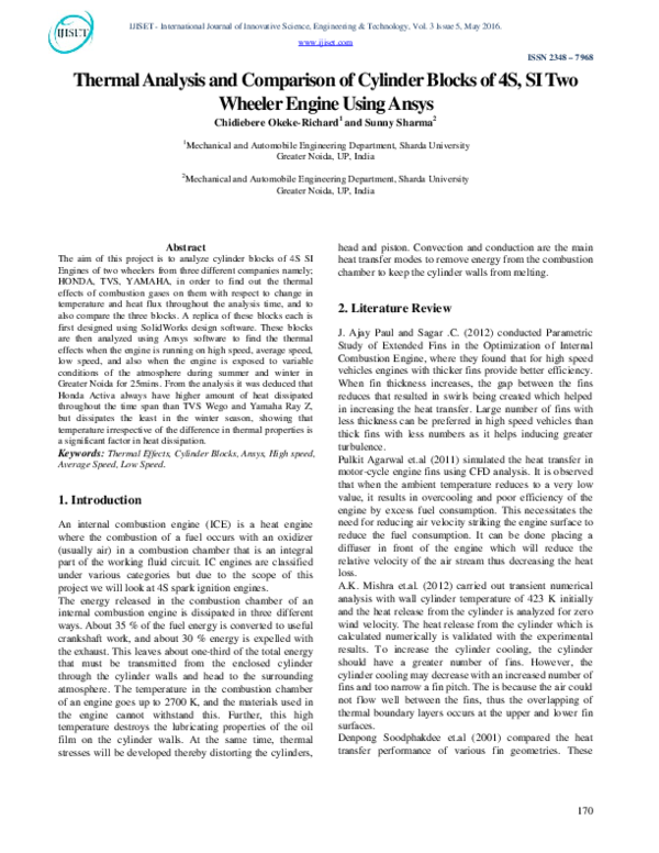 (PDF) Thermal Analysis and Comparison of Cylinder Blocks of 4S, SI Two ...