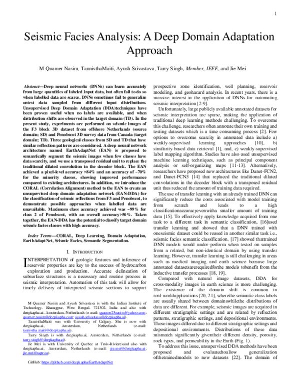 (PDF) Seismic Facies Analysis: A Deep Domain Adaptation Approach