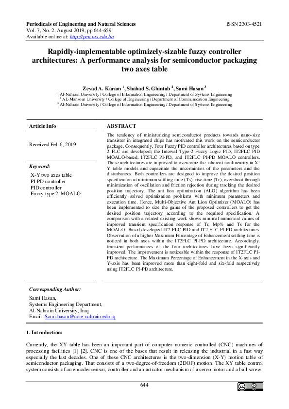 (PDF) Performance of Fuzzy PID Controllers in Semiconductors