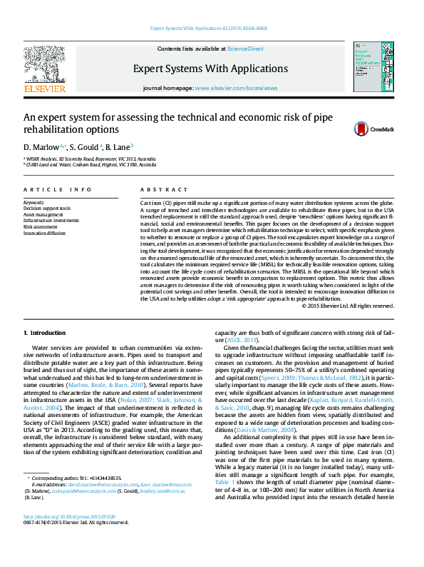(PDF) An expert system for assessing the technical and economic risk of ...