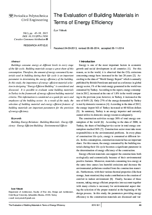 (PDF) ciency · Energy Efficient Building · Environmental Effects