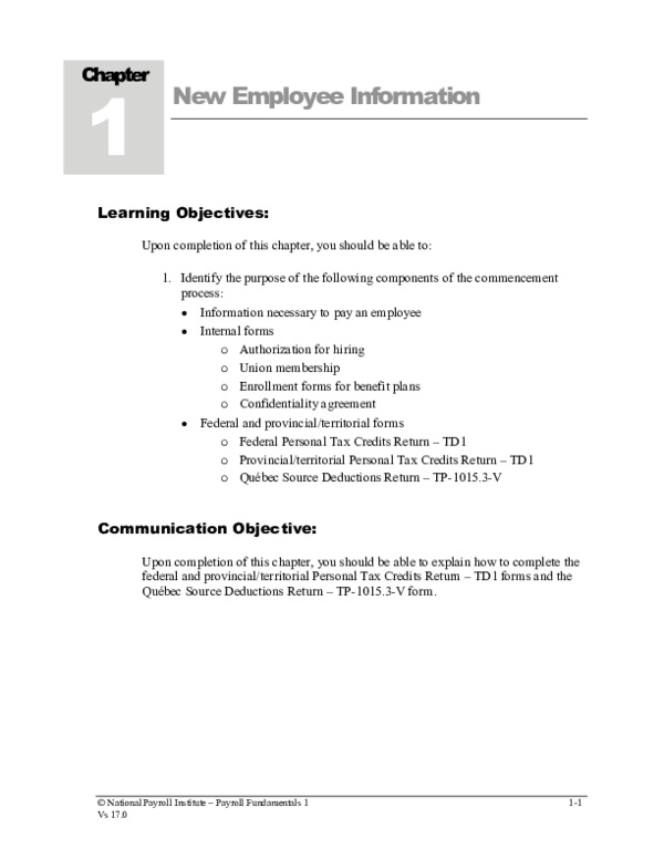 (PDF) New Employee Information Learning Objectives