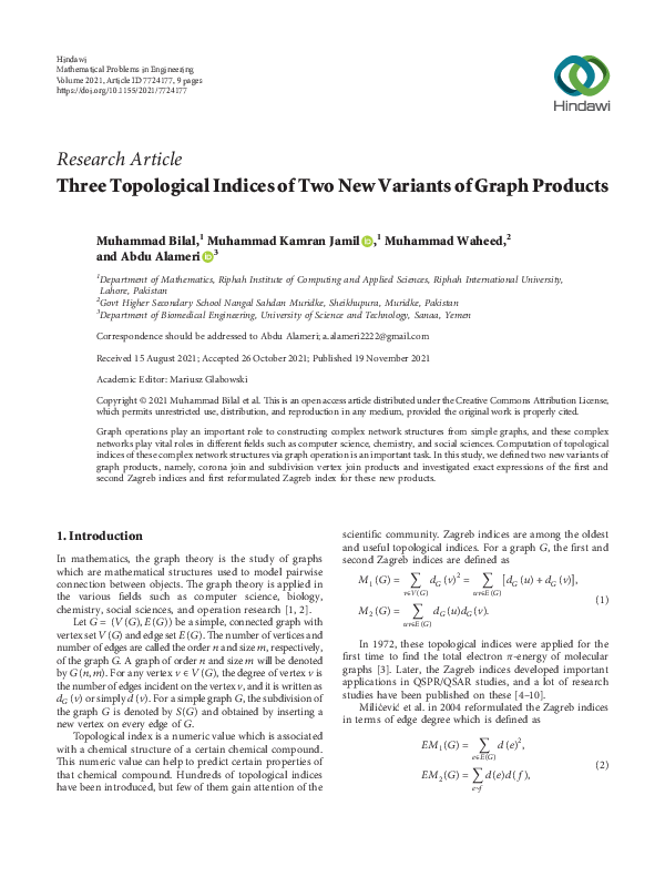 (PDF) Three Topological Indices of Two New Variants of Graph Products