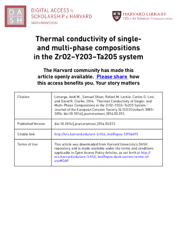 (PDF) Thermal conductivity of single- and multi-phase compositions in ...