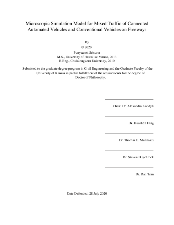 Microscopic Simulation Model For Mixed Traffic Of Connected Automated
