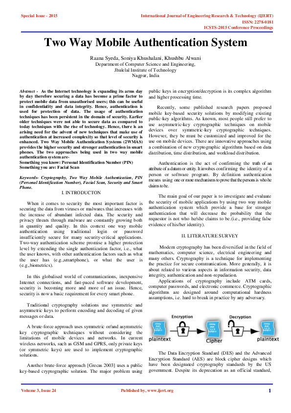 (PDF) Two Way Mobile Authentication System