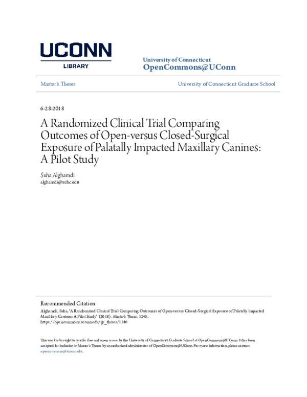 (PDF) A Randomized Clinical Trial Comparing Outcomes of Open-versus ...