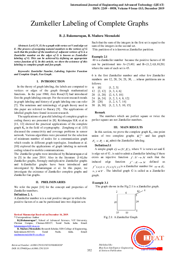 (PDF) Zumkeller Labeling of Complete Graphs