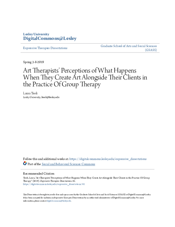 (PDF) Art therapists’ perceptions of what happens when they create art ...